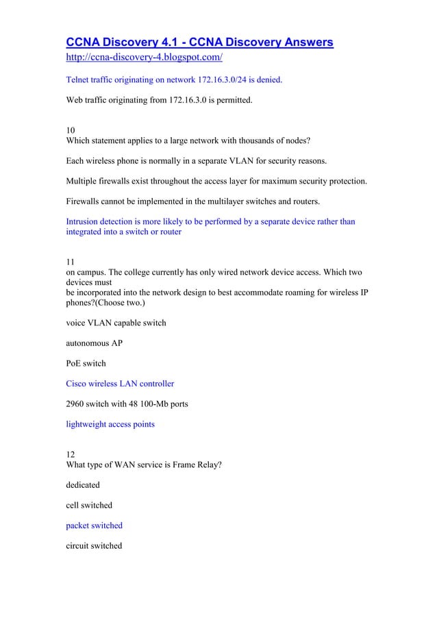 Ccna 4 Chapter 5 V4.0 Answers | PDF