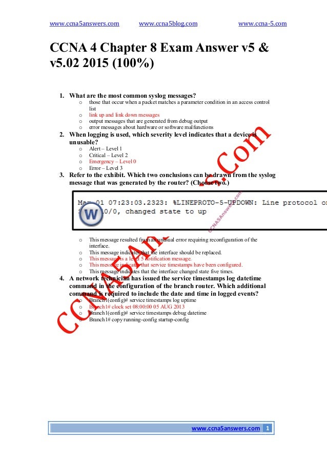 Ccna 4 Chapter 8 Exam Answer V5 Ccna 4 Chapter 8 Exam Answer V5