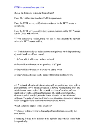 Ccna 4 Final 2 Version 4.0 Answers | PDF
