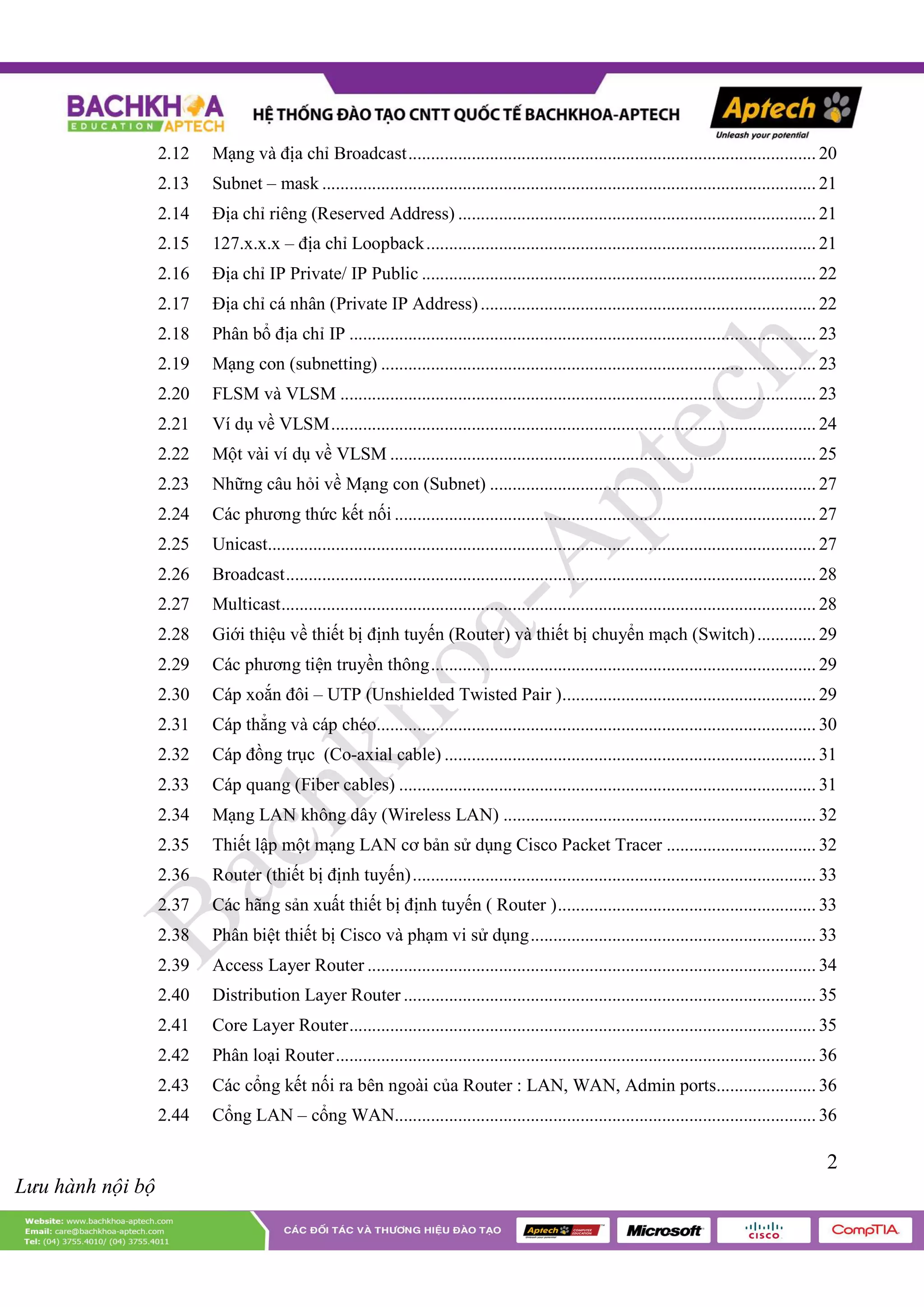 Ccna căn bản bach khoa aptech | PDF