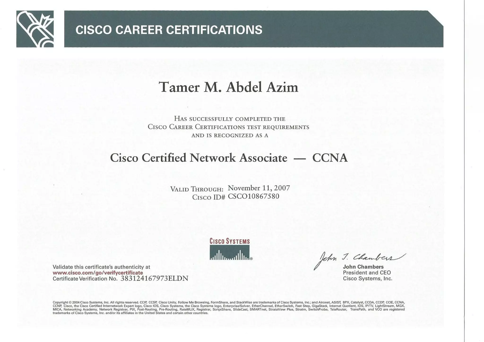 CCNA Certificate | PPT
