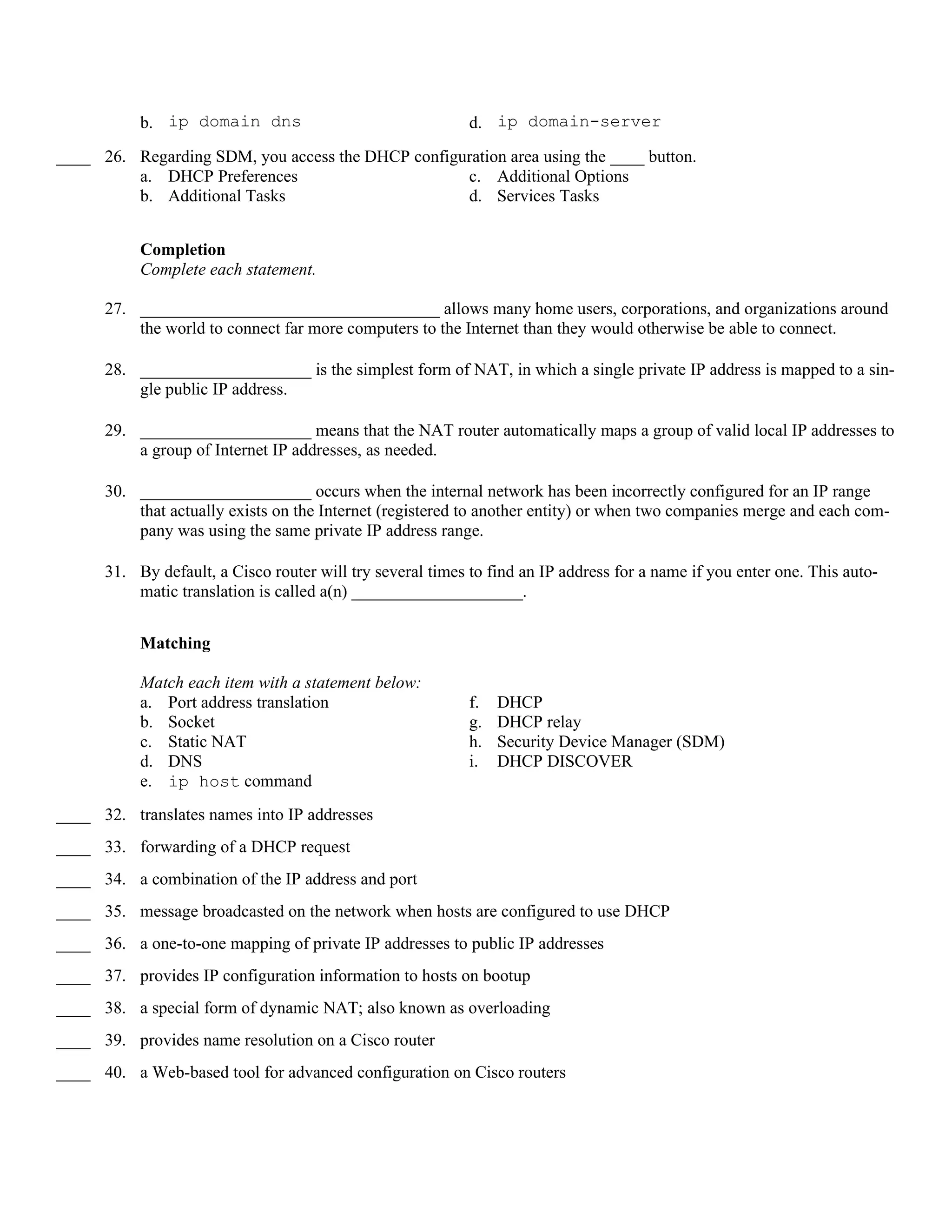 CCNA Network Services Questions | RTF | Computer Networking | Computing