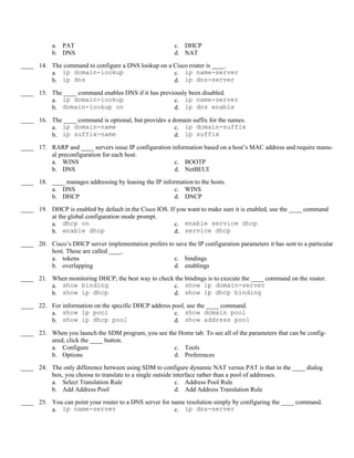 CCNA Network Services Questions | RTF | Computer Networking | Computing