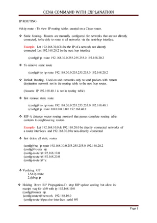 Ccna command | DOCX | Computer Networking | Computing
