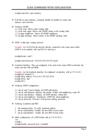 Ccna command | DOCX | Computer Networking | Computing