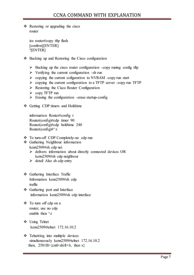 Ccna command | DOCX | Computer Networking | Computing
