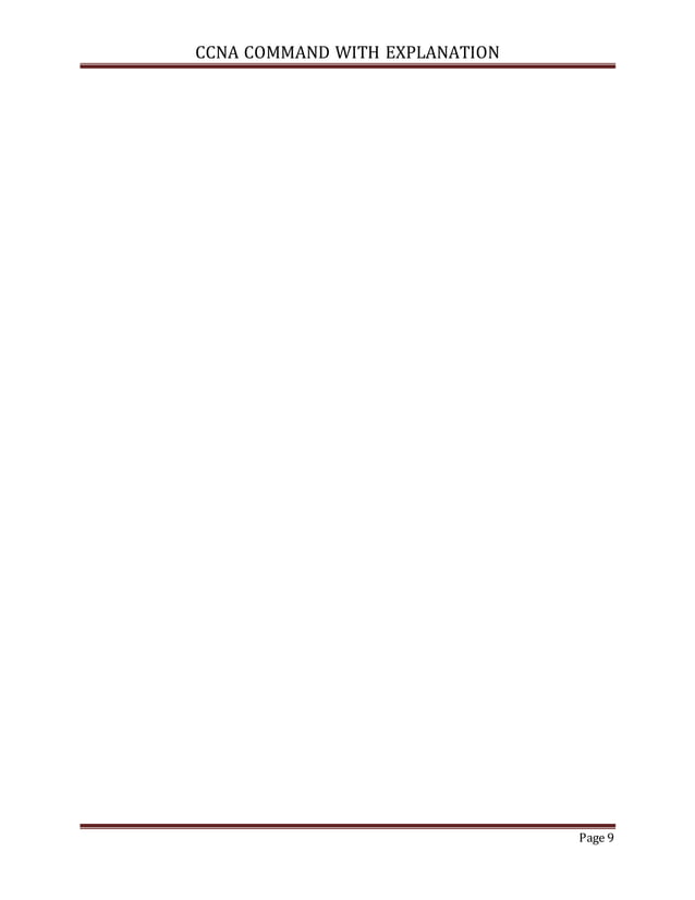 Ccna command | DOCX | Computer Networking | Computing