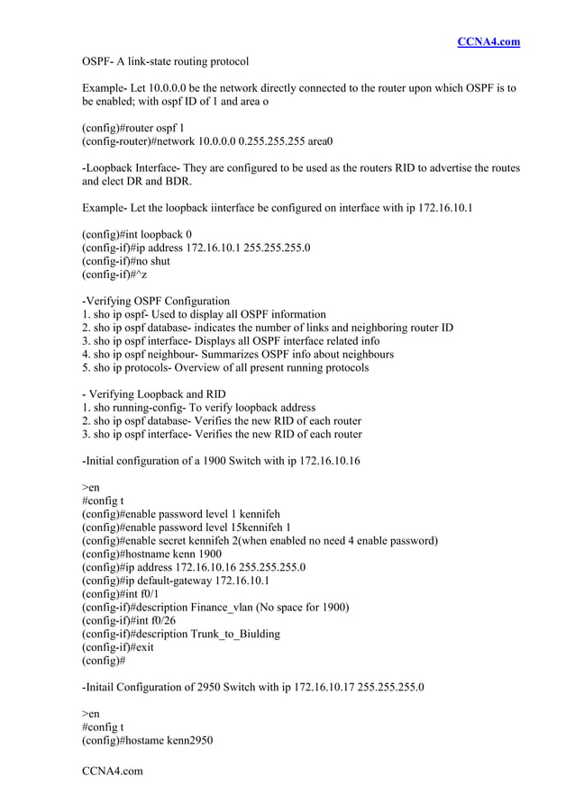 Ccna Commands In 10 Minutes | PDF