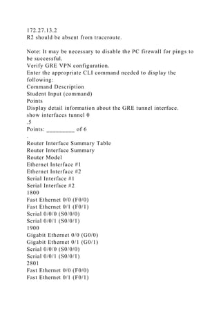 CCNA Connecting NetworksSA ExamLab 13 CCNA Connecting Netwo.docx | Computer Networking | Computing