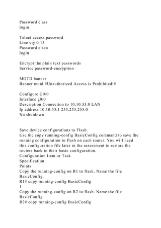 CCNA Connecting NetworksSA ExamLab 13 CCNA Connecting Netwo.docx | Computer Networking | Computing