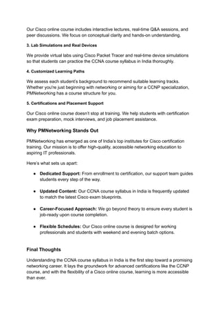 Complete Guide to CCNA Course Syllabus in India | PDF