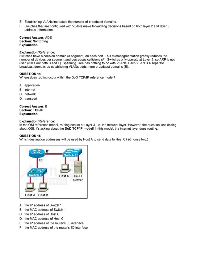 CCNA Exam Question | PDF | Computer Networking | Computing