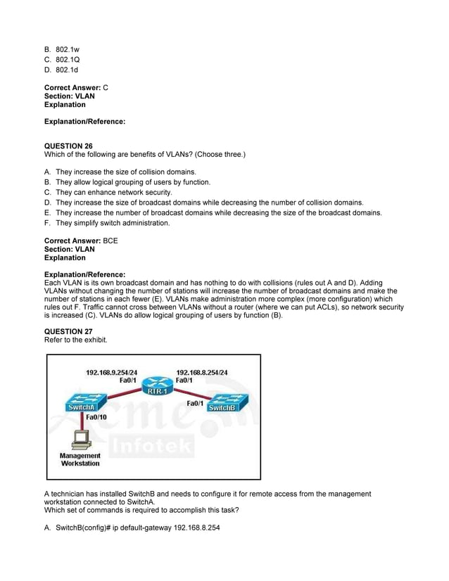 CCNA Exam Question | PDF | Computer Networking | Computing