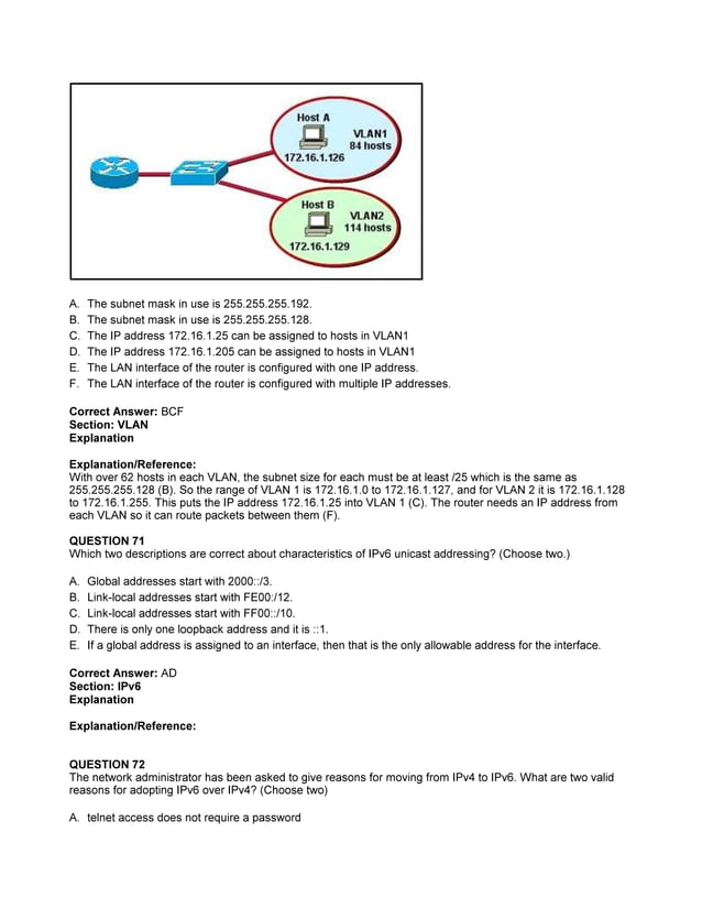 CCNA Exam Question | PDF | Computer Networking | Computing