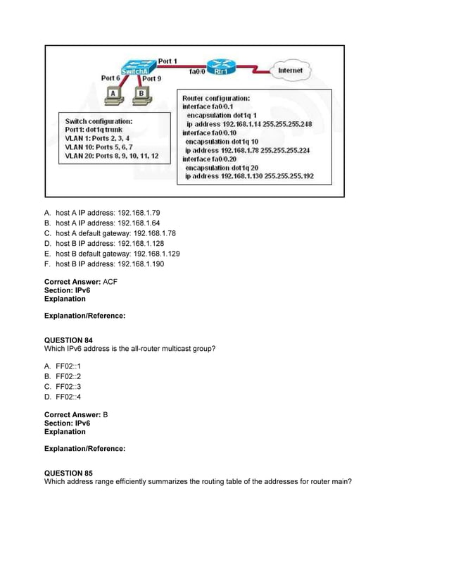 CCNA Exam Question | PDF | Computer Networking | Computing