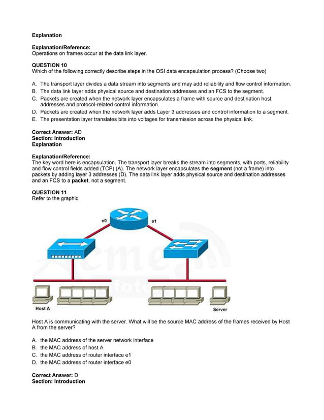 CCNA Exam Question | PDF | Computer Networking | Computing