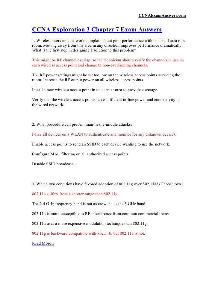 Ccna Exploration 3 Chapter 7 Exam Answers Ccna Exploration 3 Chapter 7 Exam Answers