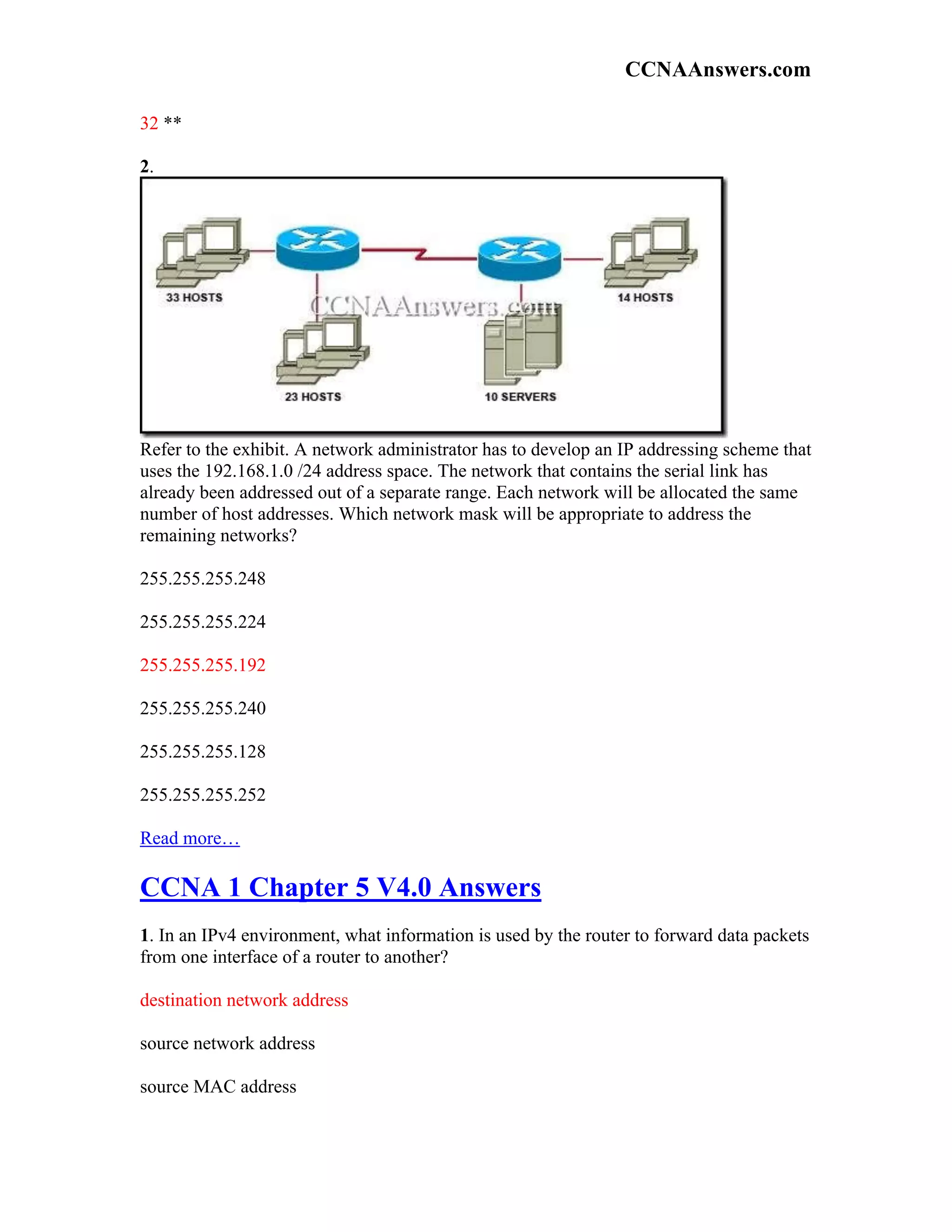 Ccna final exam | PDF