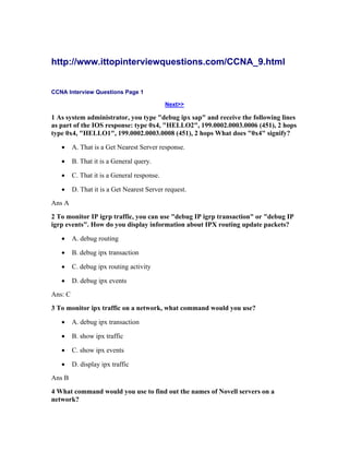 Ccna interview questions | PDF