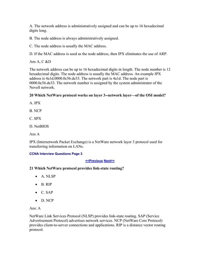 Ccna interview questions | PDF | Computer Networking | Computing