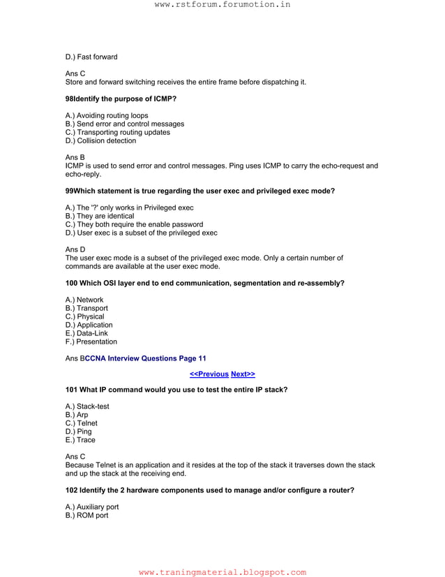 Ccna interview questions | PDF