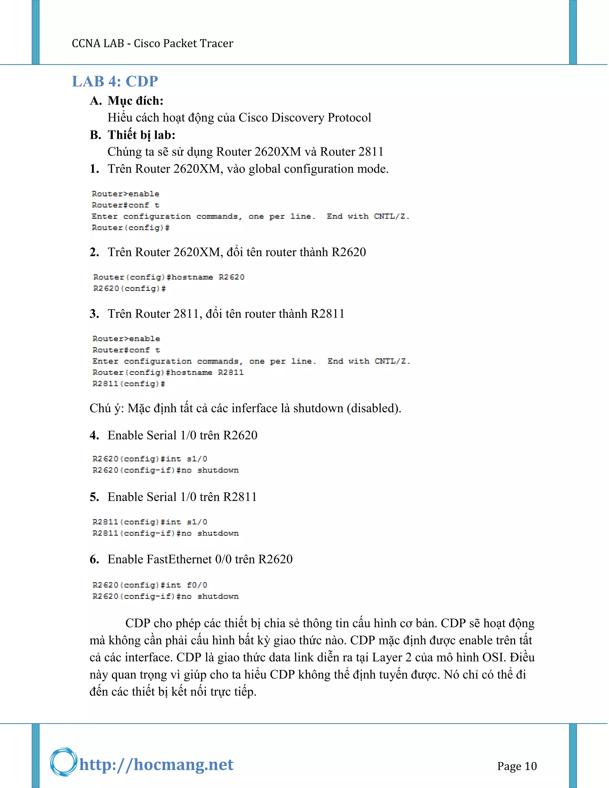 CCNA LAB - Cisco Packet Tracer | PDF