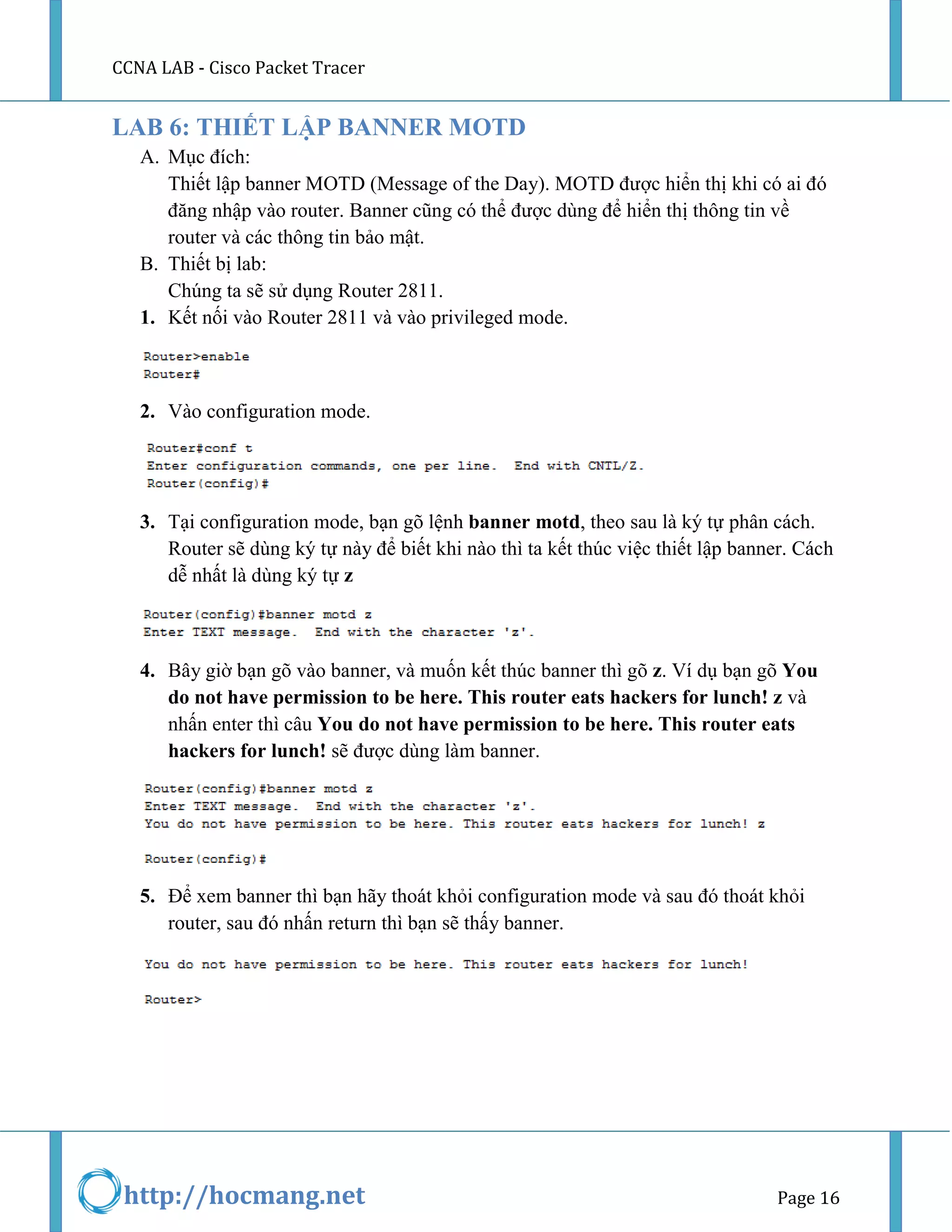 CCNA LAB - Cisco Packet Tracer | PDF