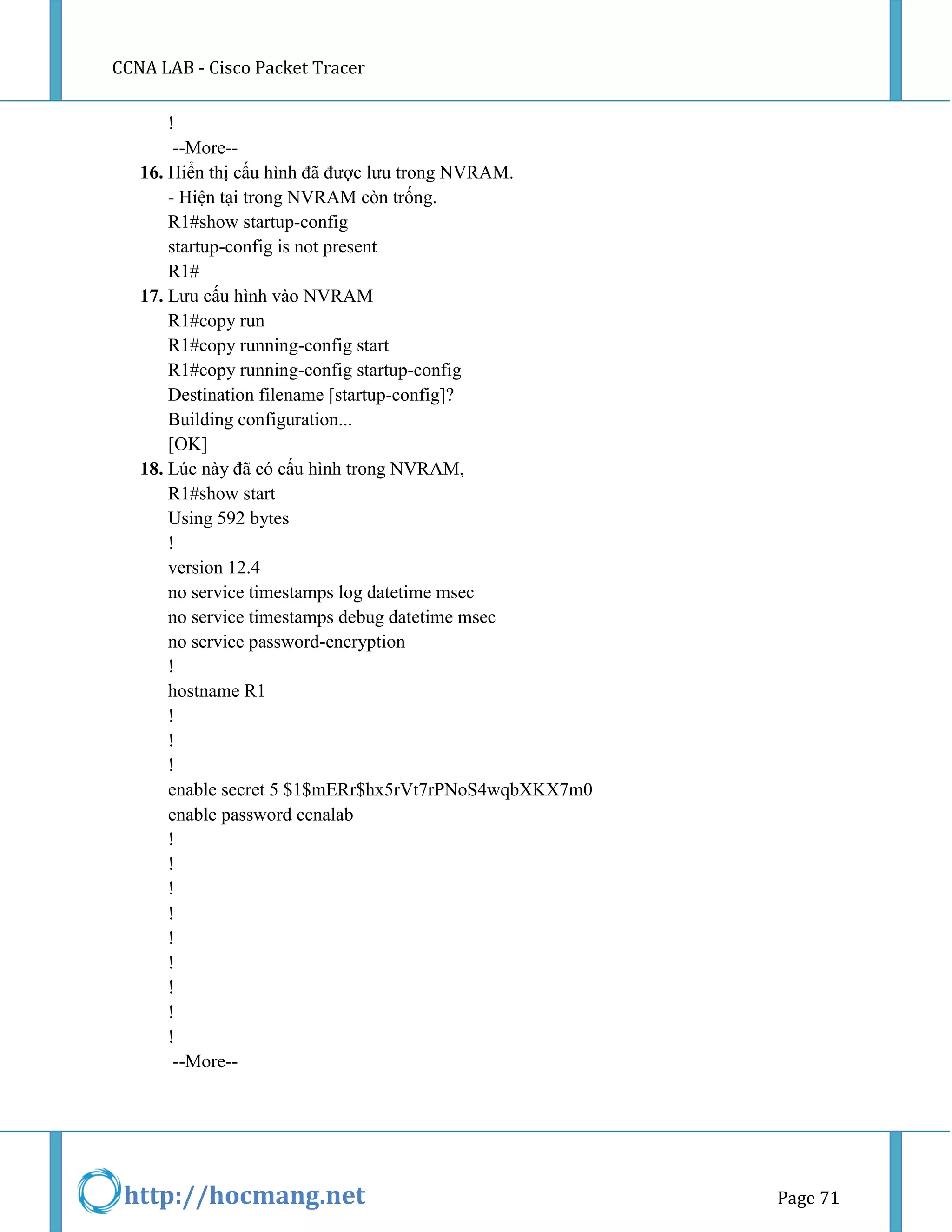 CCNA LAB - Cisco Packet Tracer | PDF