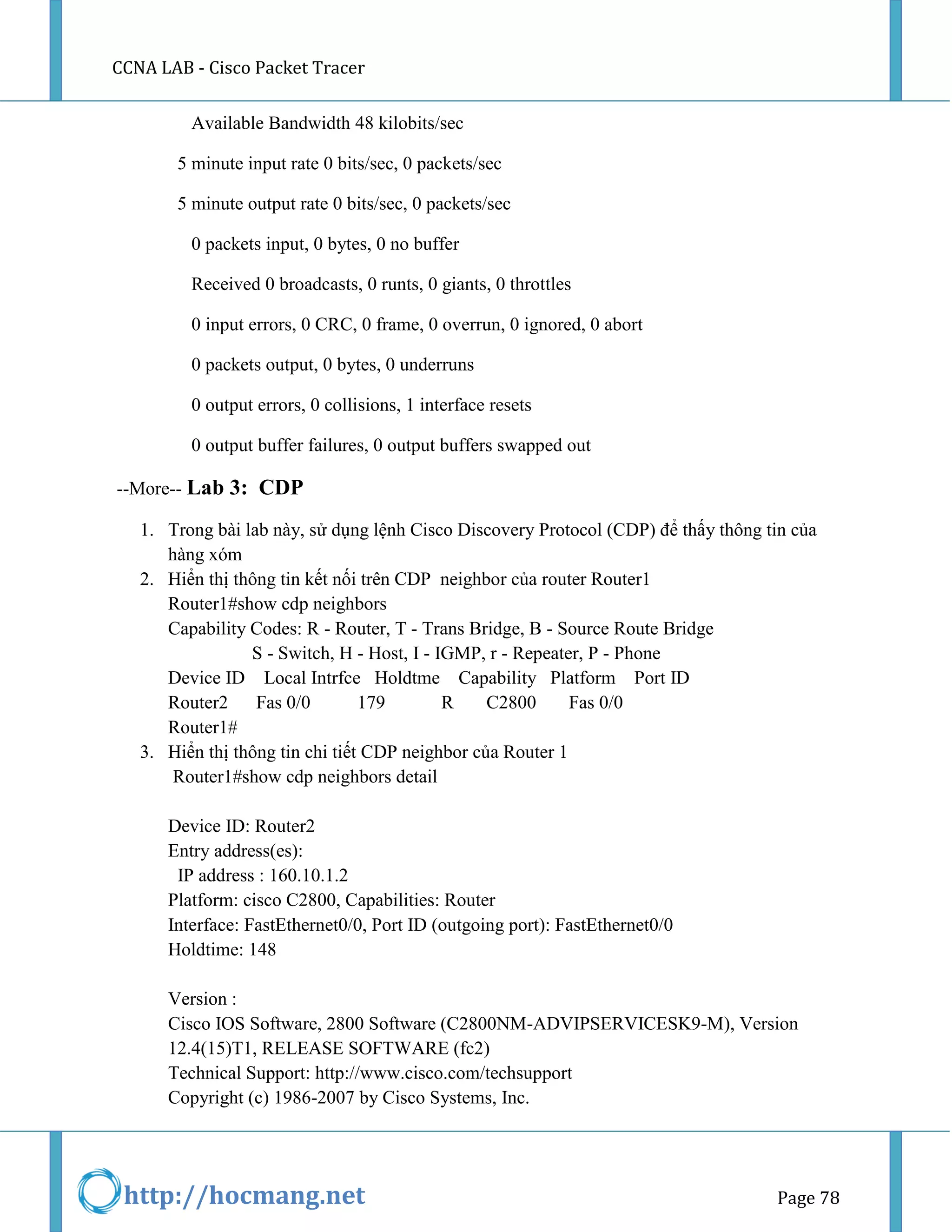 CCNA LAB - Cisco Packet Tracer | PDF