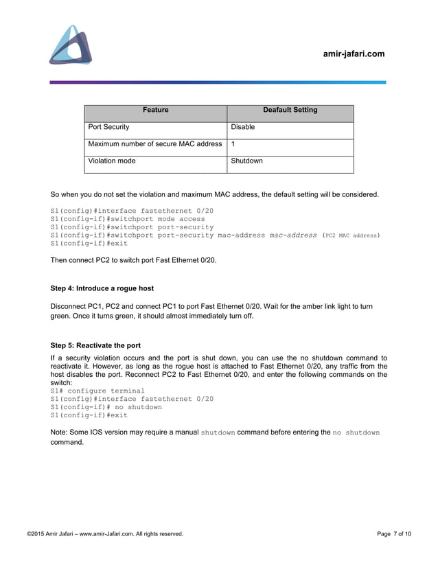 CCNA Lab 2-Configuring a Switch Part II | PDF