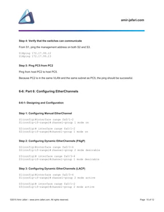 CCNA Lab 4-Configuring EtherChannels and optimizing Spanning Tree Protocol on Switch | PDF ...