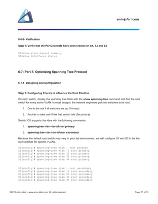 CCNA Lab 4-Configuring EtherChannels and optimizing Spanning Tree Protocol on Switch | PDF ...