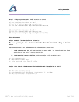 CCNA Lab 4-Configuring EtherChannels and optimizing Spanning Tree Protocol on Switch | PDF ...