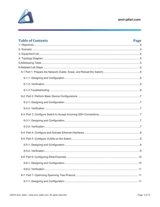 CCNA Lab 4-Configuring EtherChannels and optimizing Spanning Tree Protocol on Switch | PDF ...