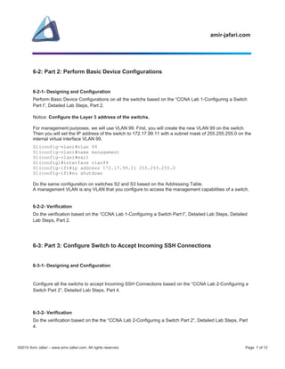 CCNA Lab 4-Configuring EtherChannels and optimizing Spanning Tree Protocol on Switch | PDF ...