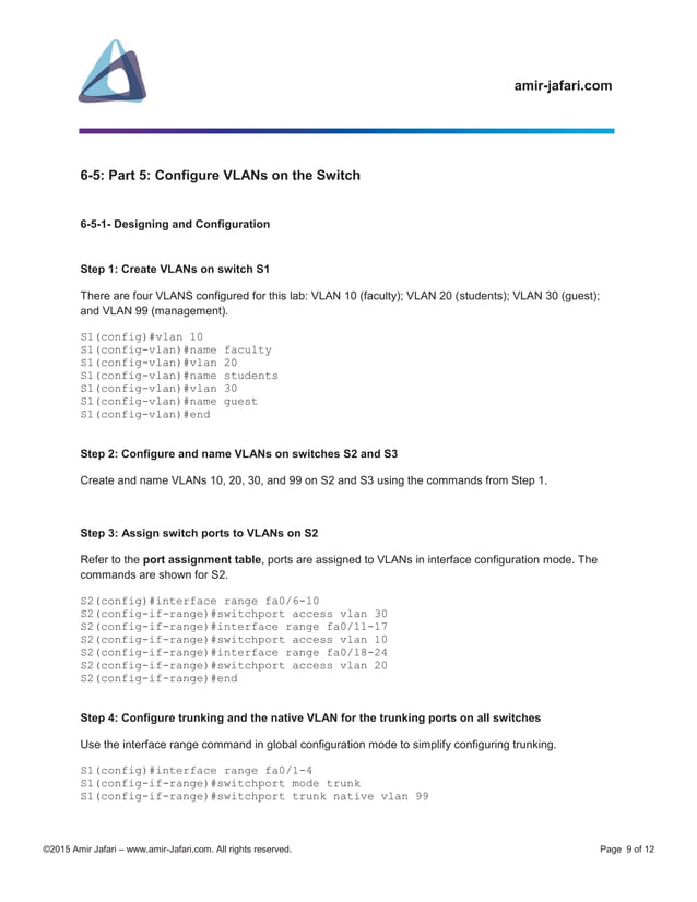 CCNA Lab 5-Configuring Inter-VLAN Routing | PDF | Computer Networking | Computing