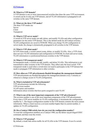 Ccna Quick Notes –VLANs | PDF
