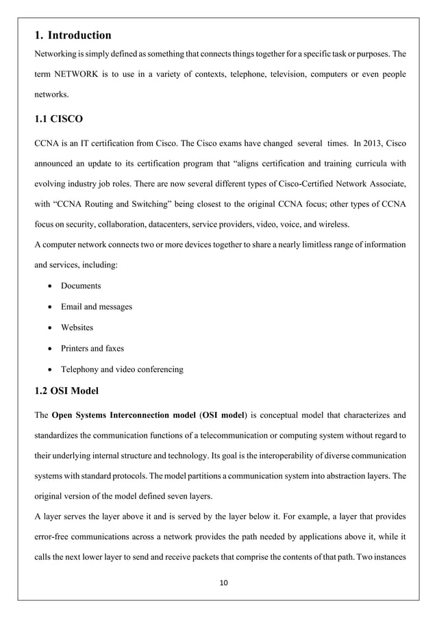 Training Report on CCNA | PDF
