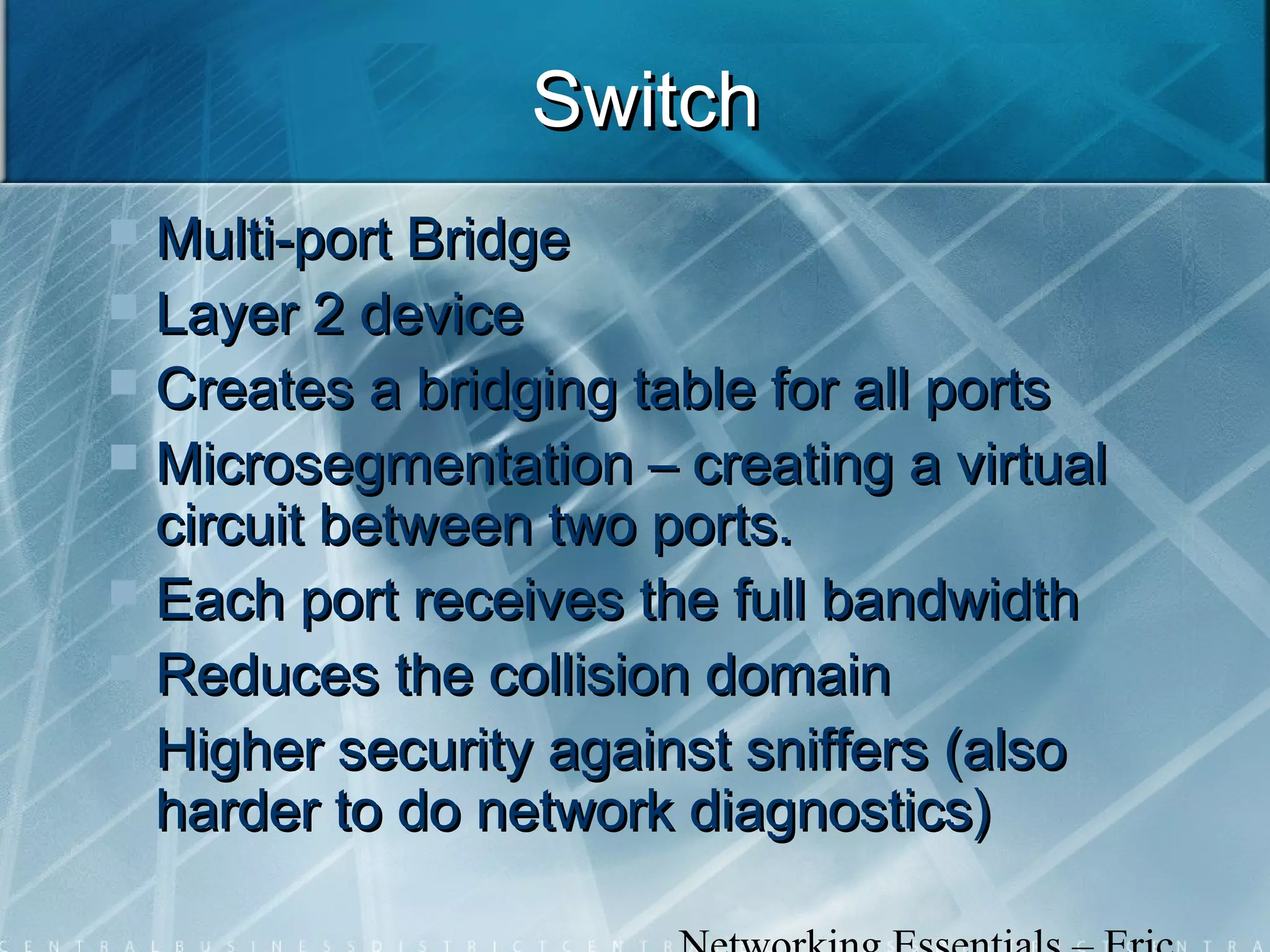 CCNA Routing and Switching Lesson 02 - Network Devices - Eric Vanderburg | PPT
