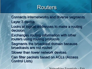 CCNA Routing and Switching Lesson 02 - Network Devices - Eric Vanderburg | PPT