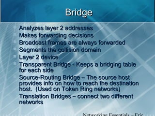 CCNA Routing and Switching Lesson 02 - Network Devices - Eric Vanderburg | PPT