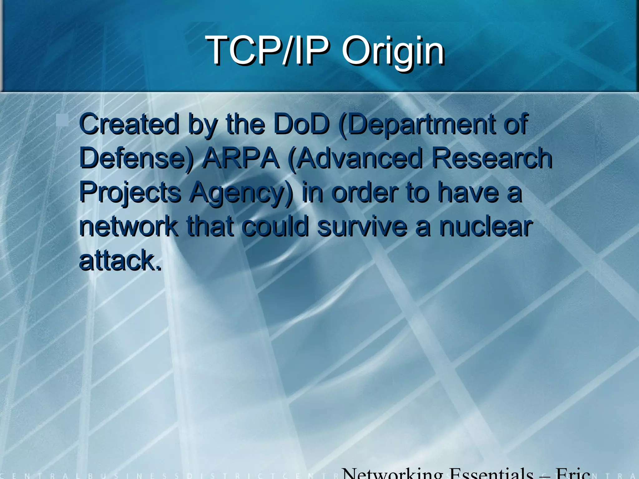 CCNA Routing and Switching Lesson 03 - TCP & IP - Eric Vanderburg | PPT