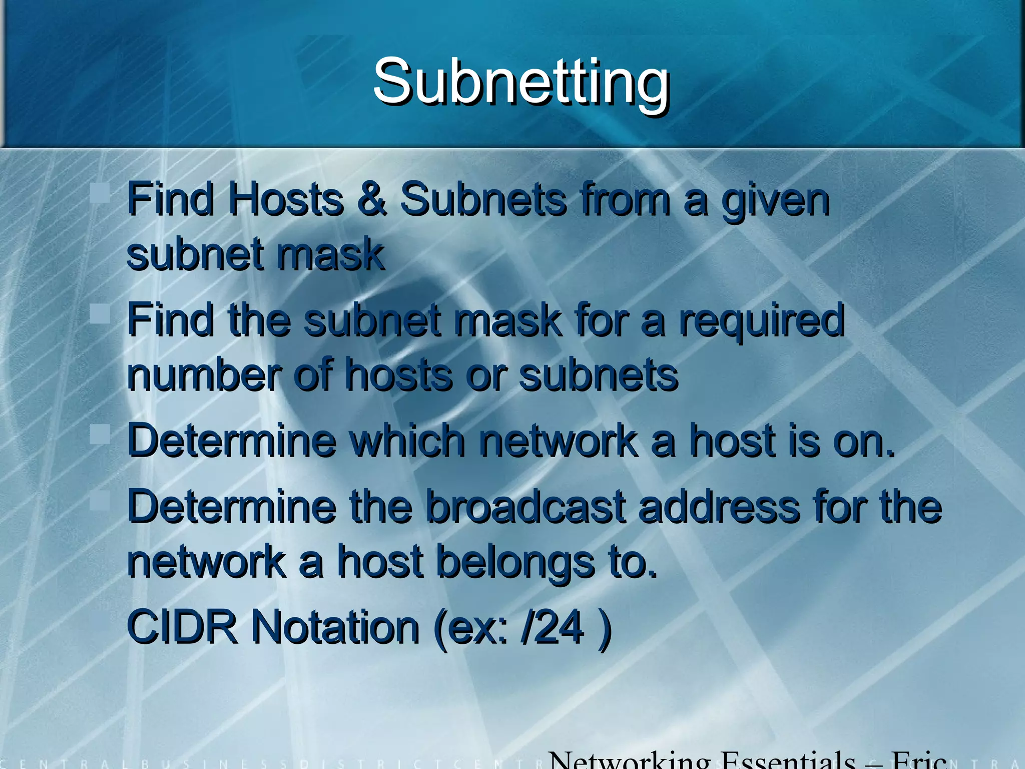Ccna Routing And Switching Lesson 03 Tcp And Ip Eric Vanderburg Ppt