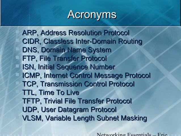 CCNA Routing and Switching Lesson 03 - TCP & IP - Eric Vanderburg | PPT