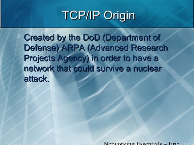 Ccna Routing And Switching Lesson 03 Tcp And Ip Eric Vanderburg Ppt 