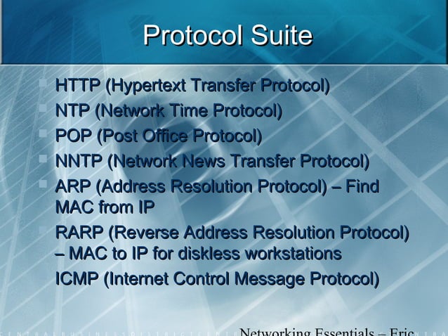 Ccna Routing And Switching Lesson 03 Tcp And Ip Eric Vanderburg Ppt
