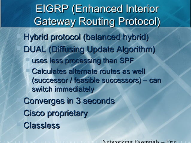 Ccna Routing And Switching Lessons 08 09 Routing Protocols Eric Vanderburg Ppt
