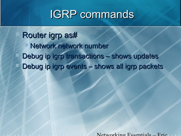 Ccna Routing And Switching Lessons 08 09 Routing Protocols Eric Vanderburg Ppt