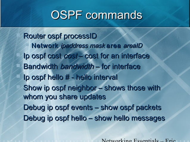 Ccna Routing And Switching Lessons 08 09 Routing Protocols Eric Vanderburg Ppt