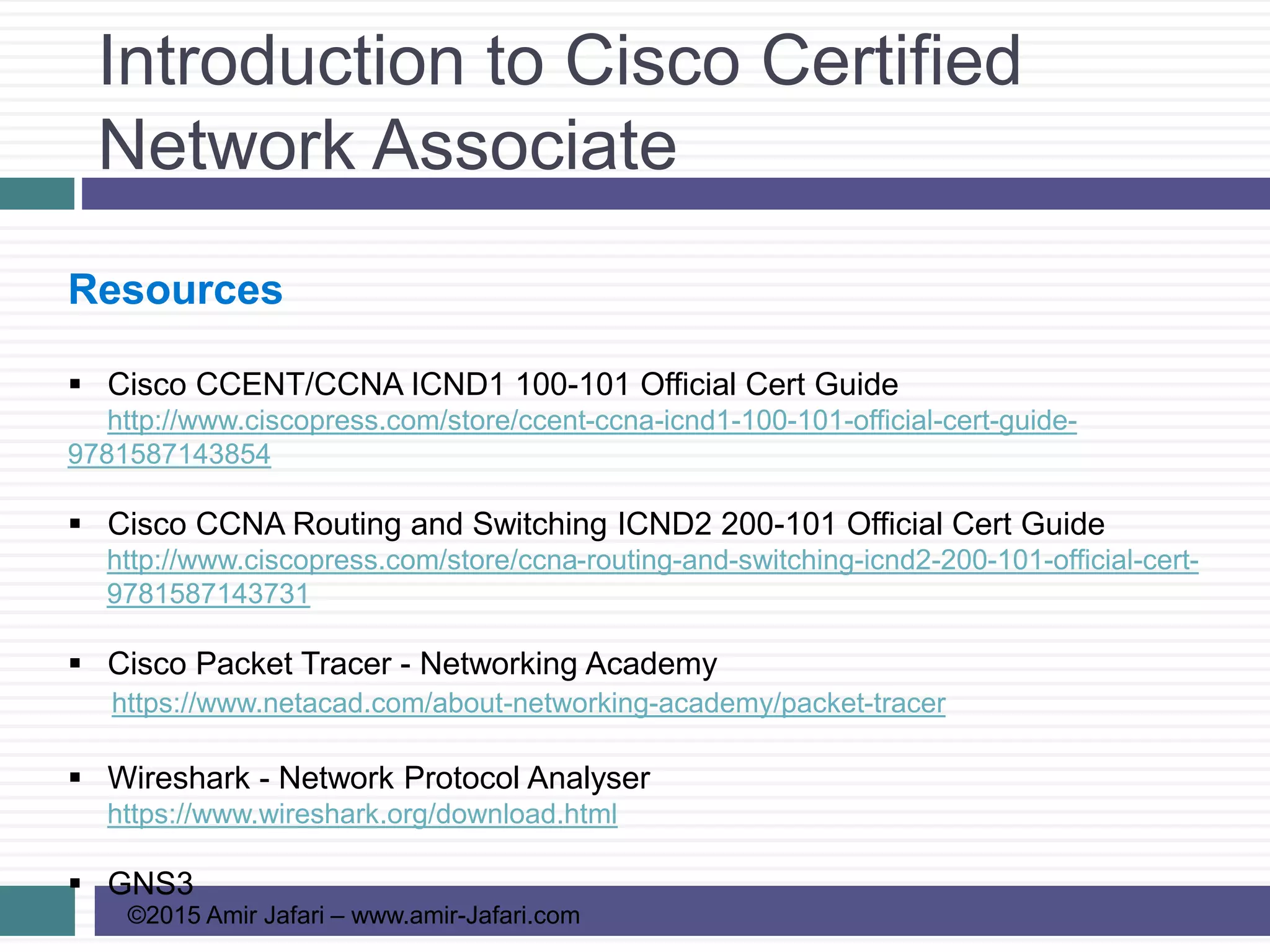 CCNA R&S-01-Introduction to Cisco Certified Network Associate | PPT